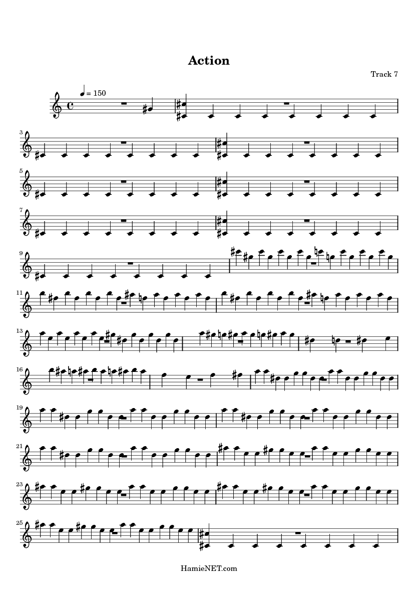 Action Sheet Music - Action Score • HamieNET.com