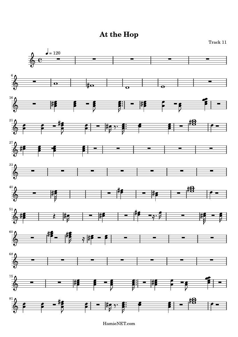 At the Hop Sheet Music - At the Hop Score • HamieNET.com
