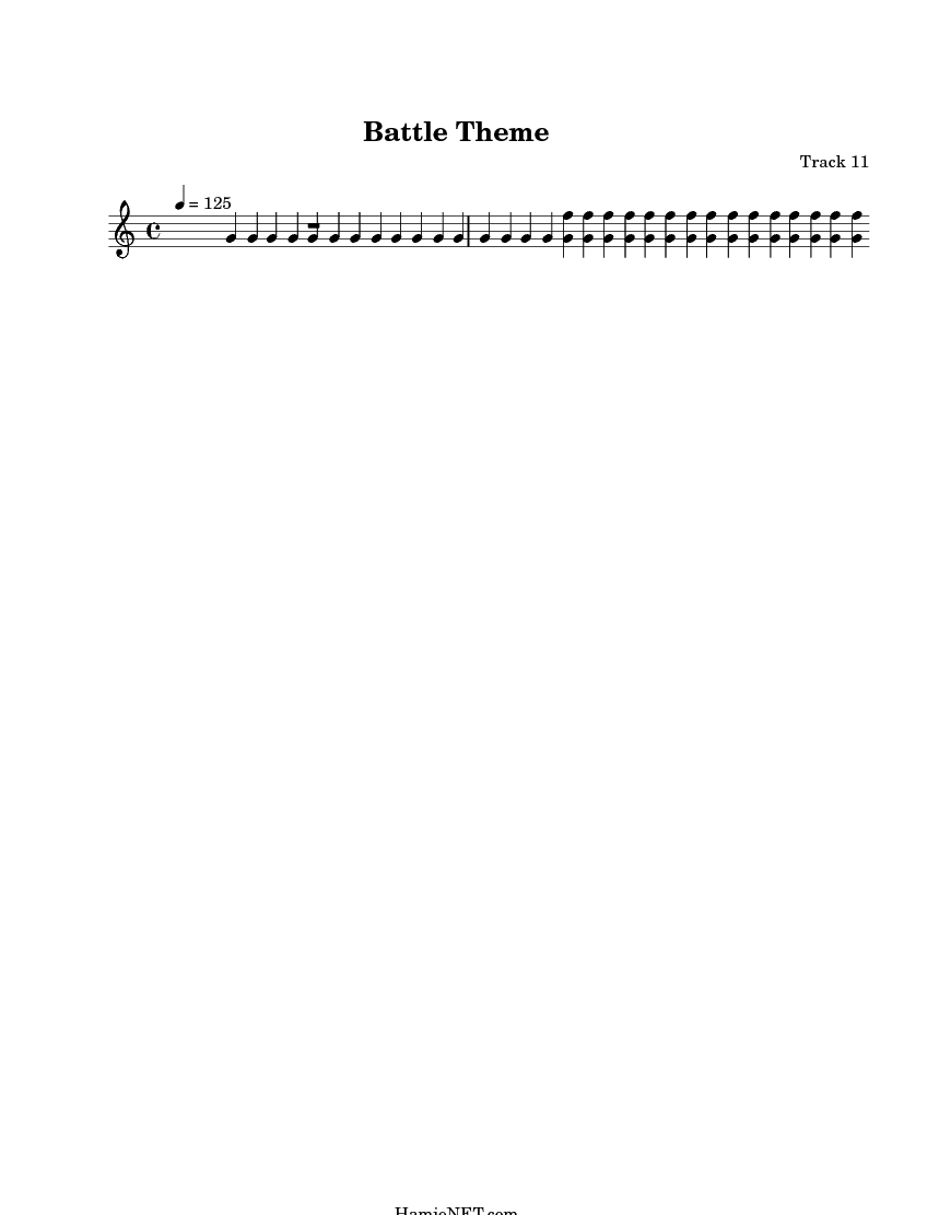 Battle Theme Sheet Music - Battle Theme Score • HamieNET.com