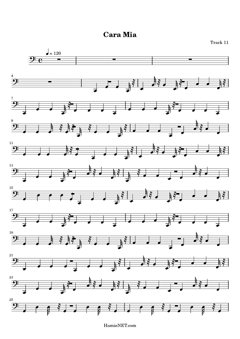 Cara Mia Sheet Music - Cara Mia Score • HamieNET.com