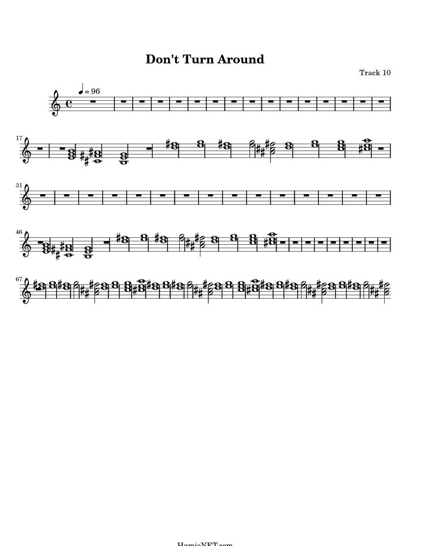 Don't Turn Around Sheet Music - Don't Turn Around Score • HamieNET.com