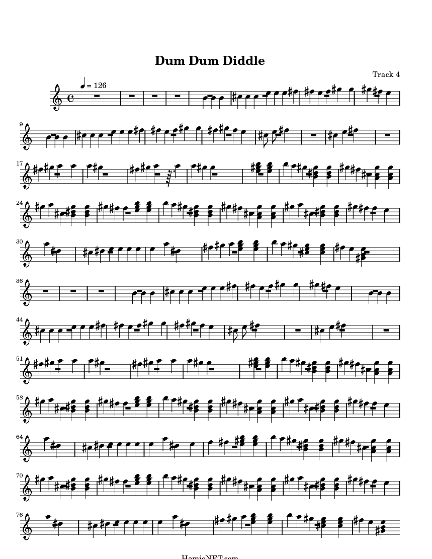 Dum Dum Diddle Sheet Music - Dum Dum Diddle Score • HamieNET.com