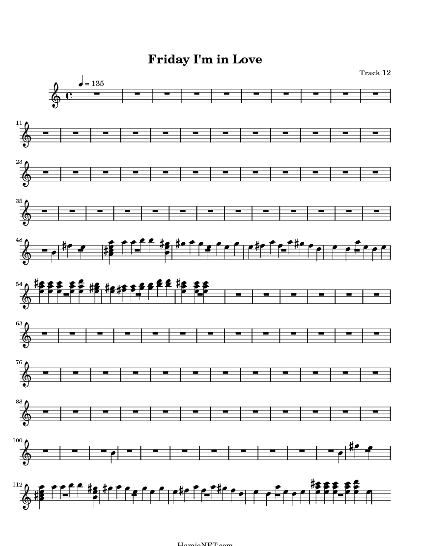 Friday I'm in Love Sheet Music - Friday I'm in Love Score • HamieNET.com