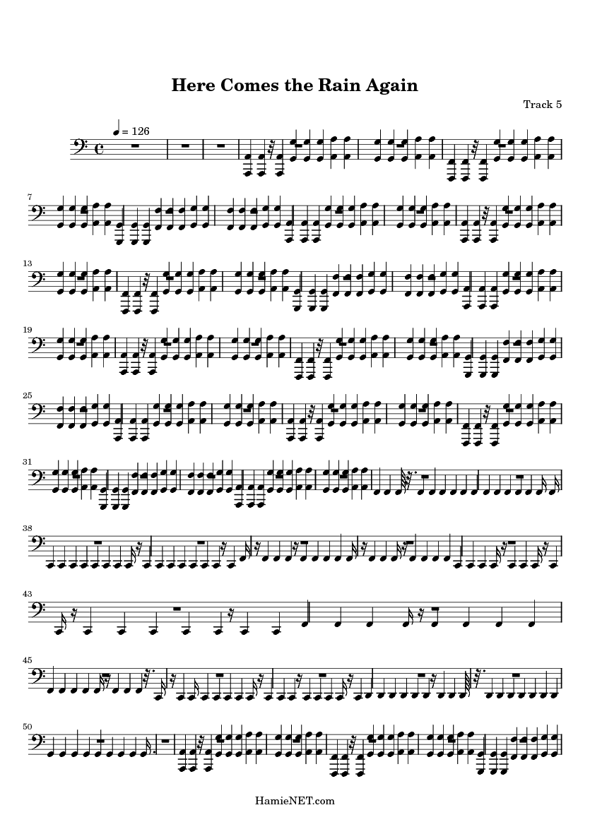 Here Comes the Rain Again Sheet Music - Here Comes the Rain Again Score ...