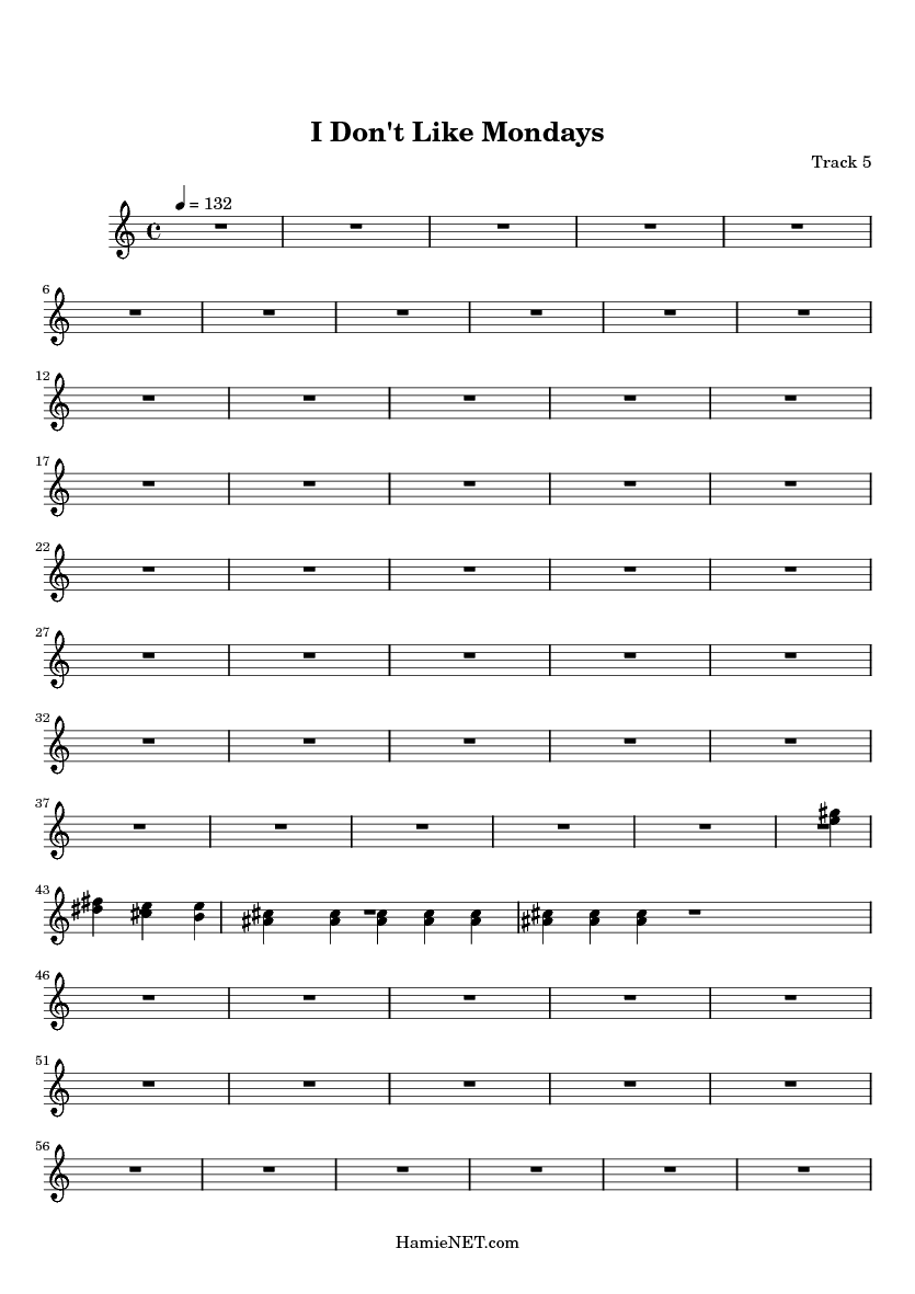 I Don't Like Mondays Sheet Music - I Don't Like Mondays Score ...