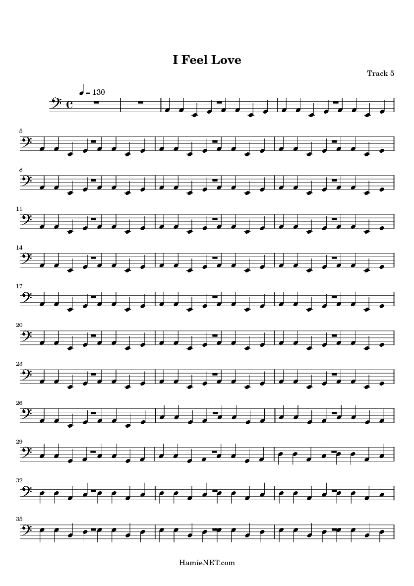I Feel Love Sheet Music - I Feel Love Score • HamieNET.com