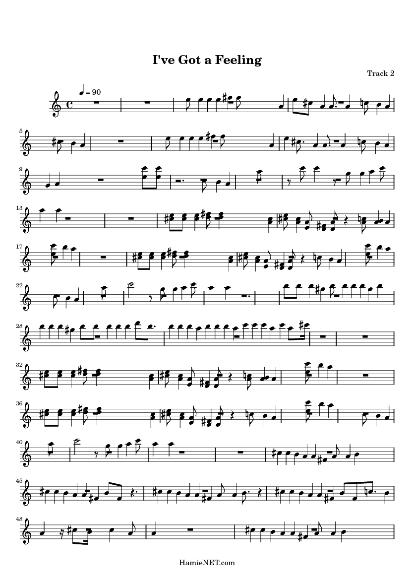 I've Got a Feeling Sheet Music - I've Got a Feeling Score • HamieNET.com