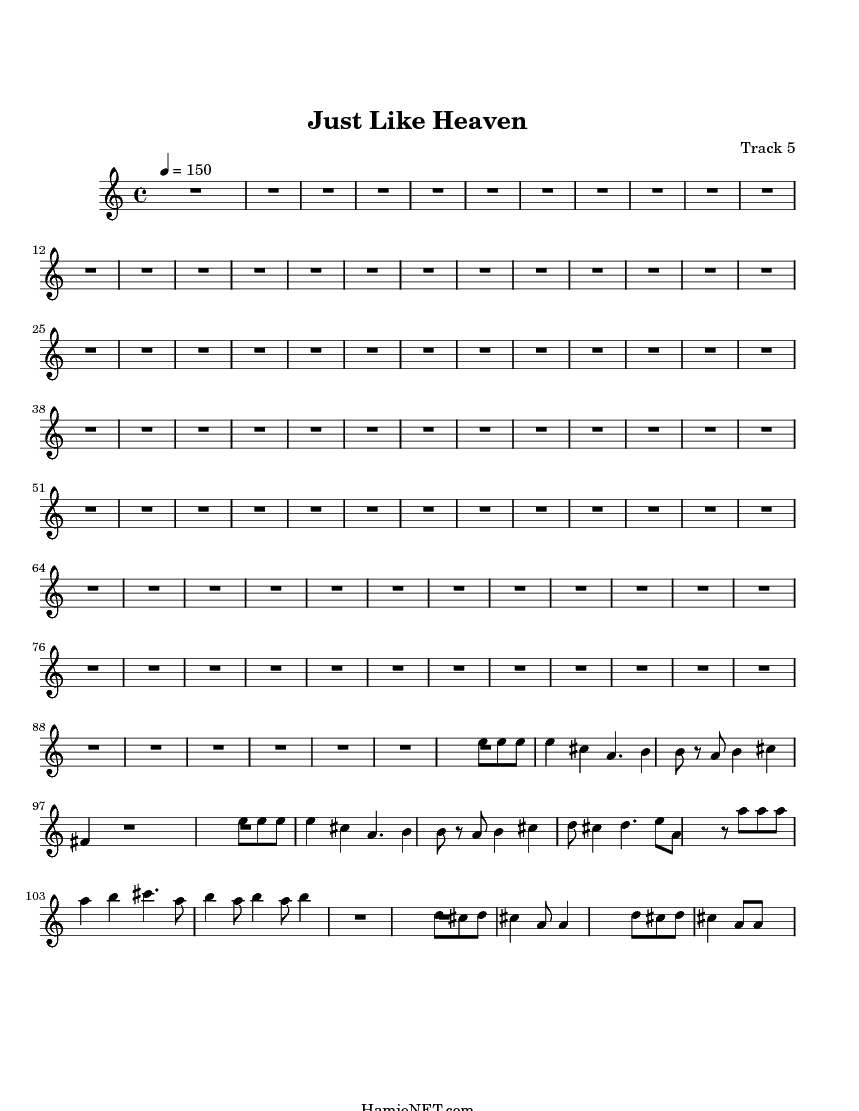 Just Like Heaven Sheet Music - Just Like Heaven Score • HamieNET.com