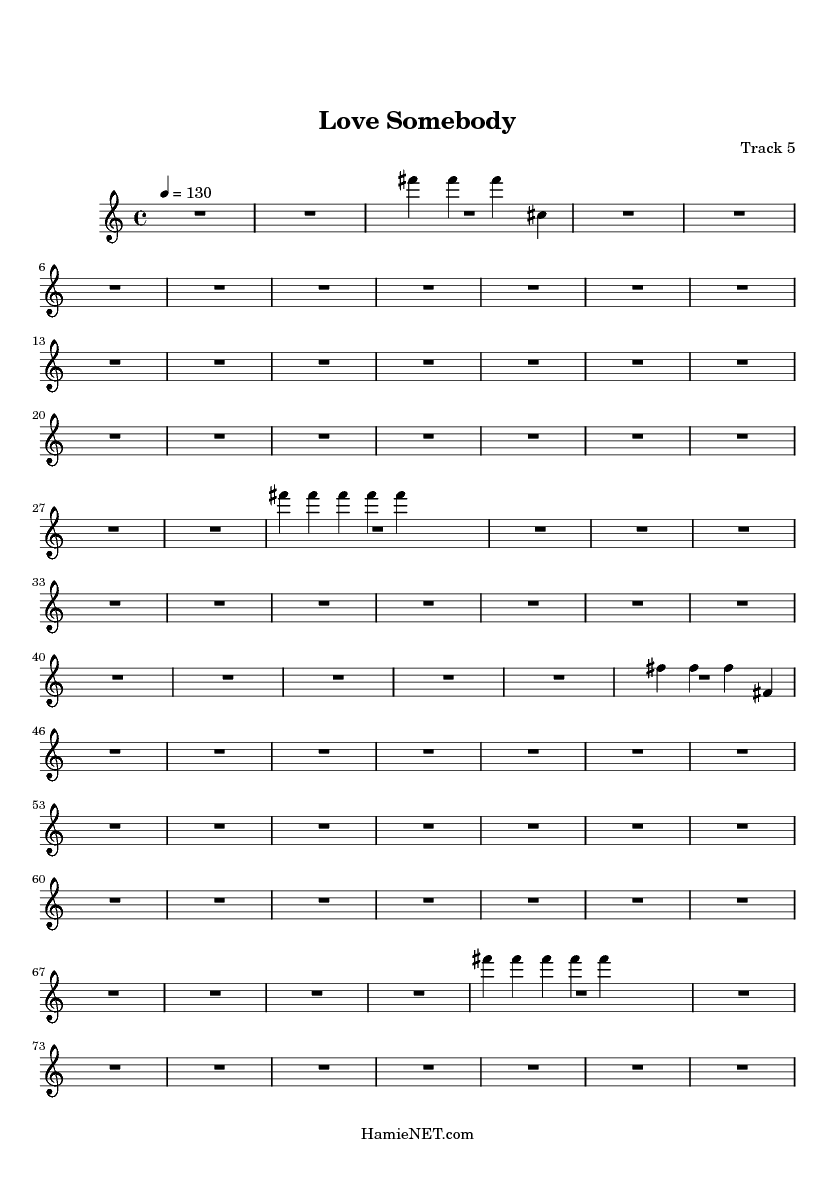 Love Somebody Sheet Music - Love Somebody Score • HamieNET.com