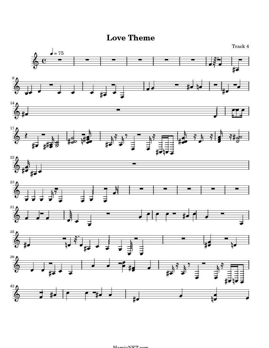 Love Theme Sheet Music - Love Theme Score • HamieNET.com