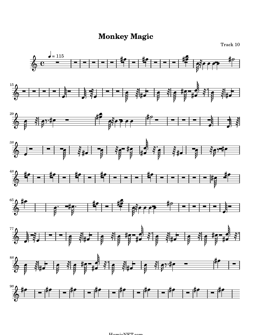 Monkey Magic Sheet Music - Monkey Magic Score • HamieNET.com