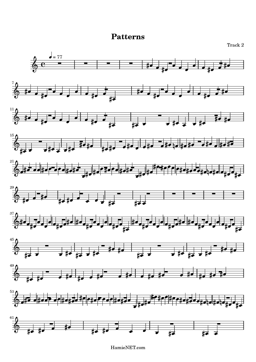 Patterns Sheet Music - Patterns Score • HamieNET.com