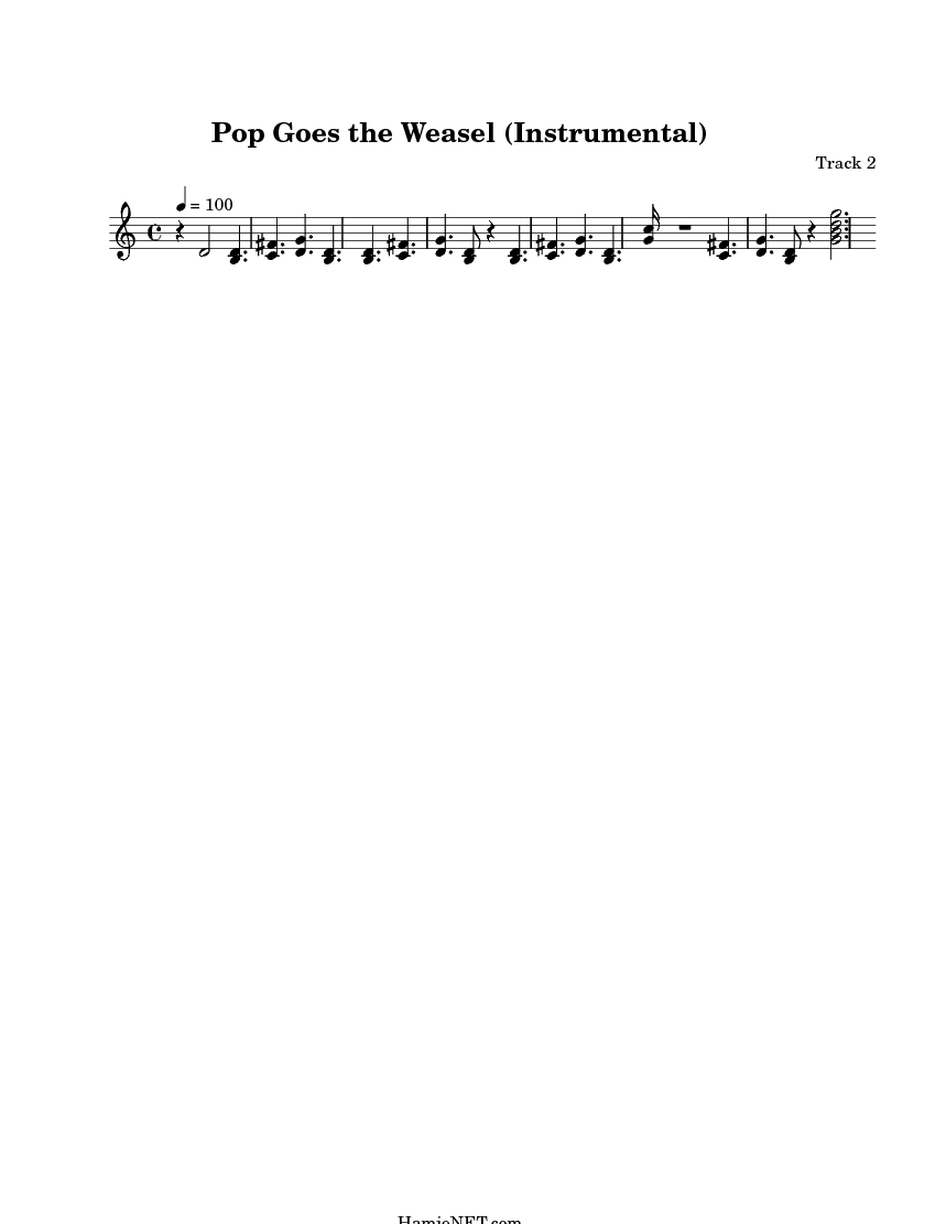 Pop Goes the Weasel (Instrumental) Sheet Music - Pop Goes the Weasel ...