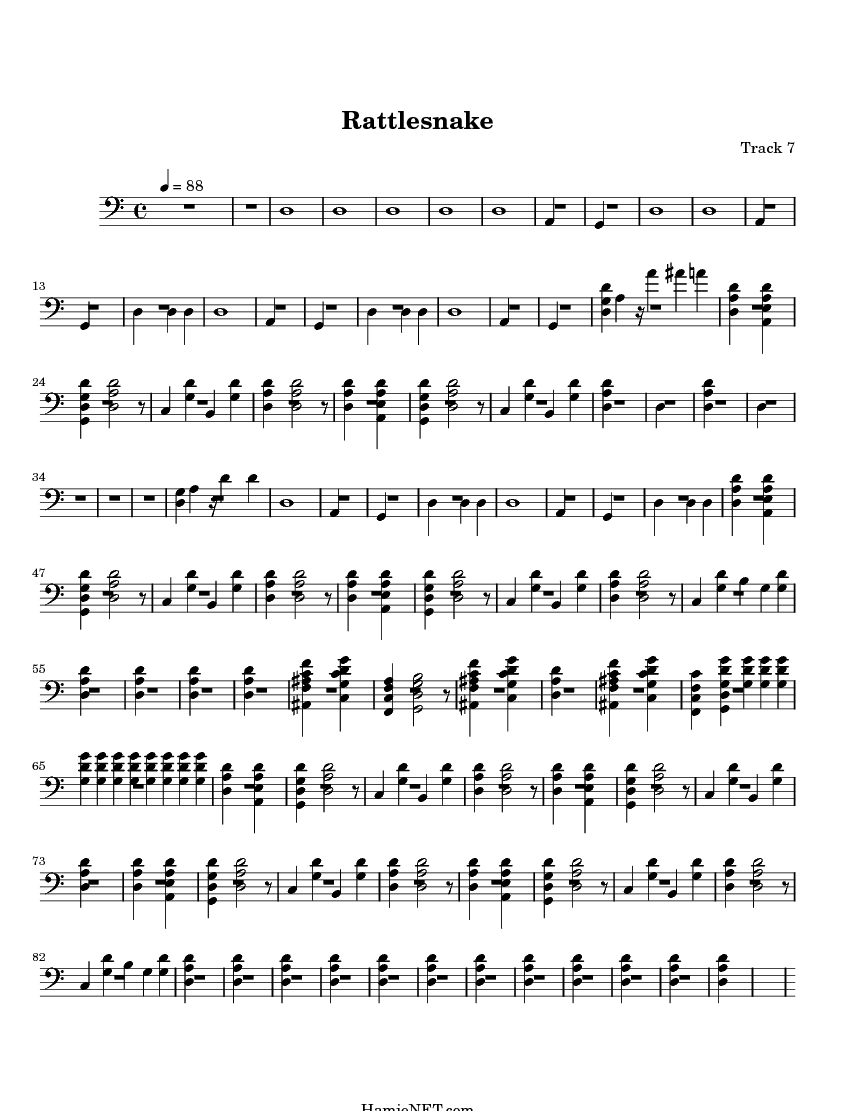 Rattlesnake Sheet Music - Rattlesnake Score • HamieNET.com