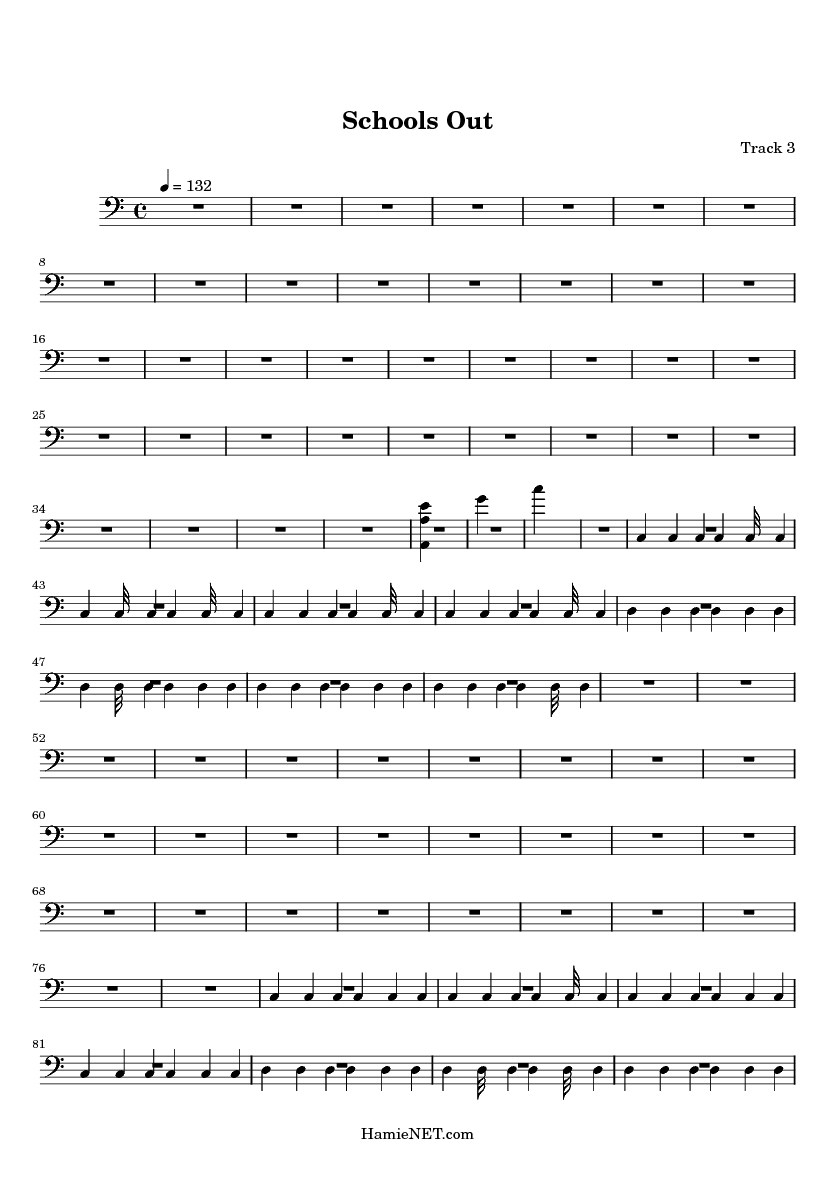 Schools Out Sheet Music - Schools Out Score • HamieNET.com