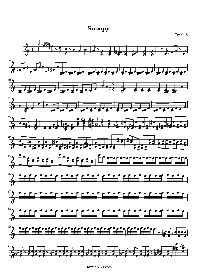 Snoopy Sheet Music - Snoopy Score • HamieNET.com