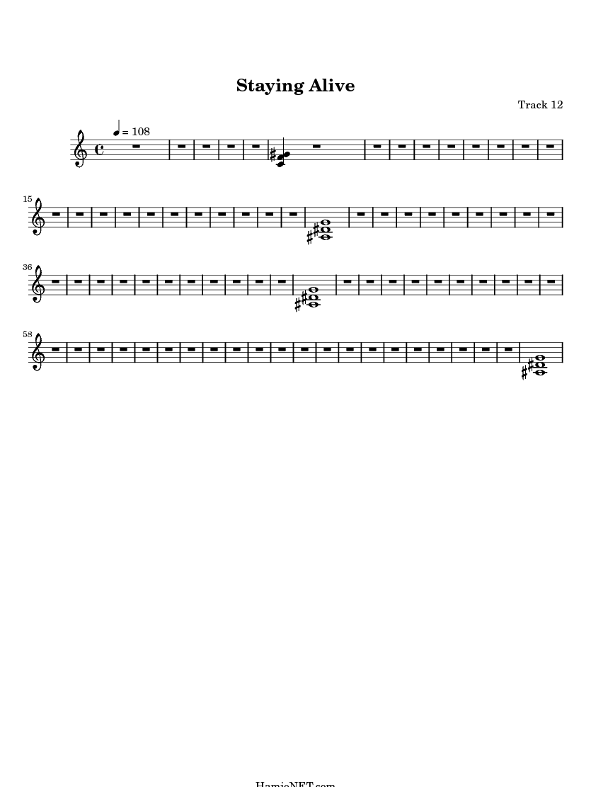 Staying Alive Sheet Music - Staying Alive Score • HamieNET.com