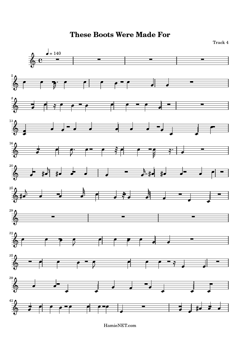 These Boots Were Made For Sheet Music - These Boots Were Made For Score ...