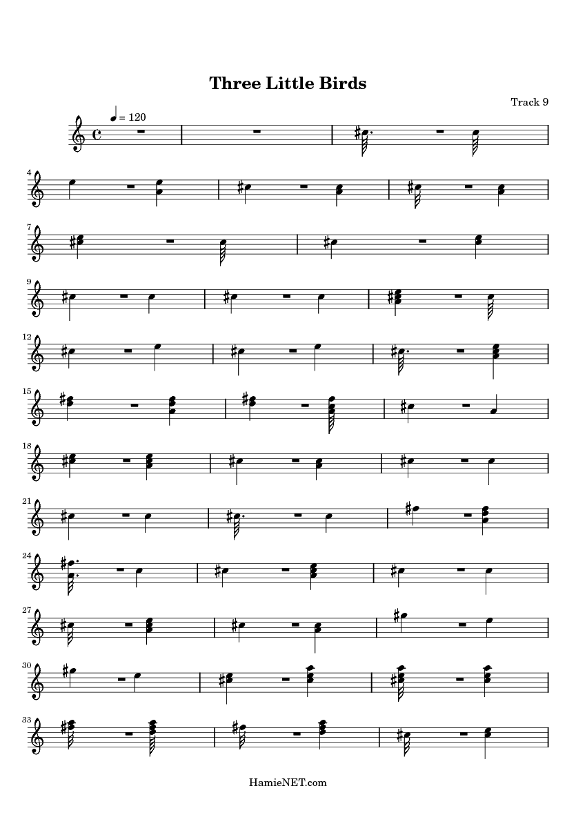 Three Little Birds Sheet Music - Three Little Birds Score • HamieNET.com