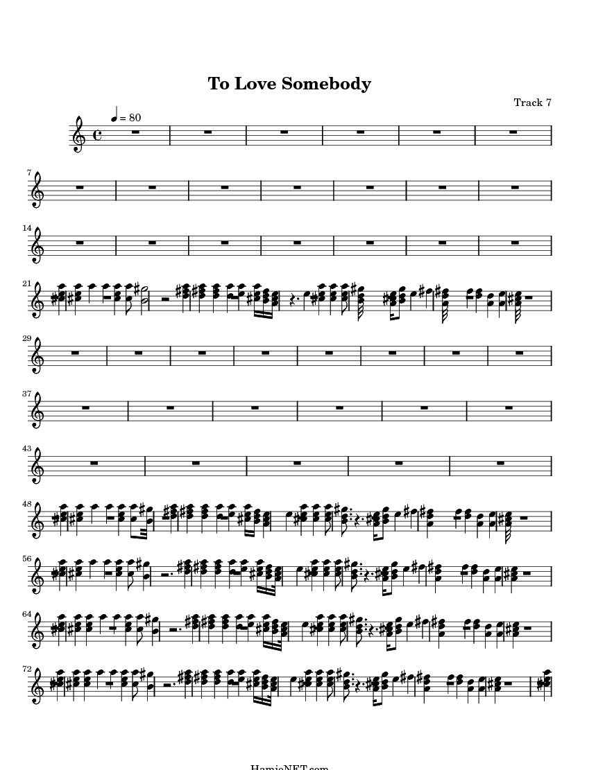 To Love Somebody Sheet Music - To Love Somebody Score • HamieNET.com
