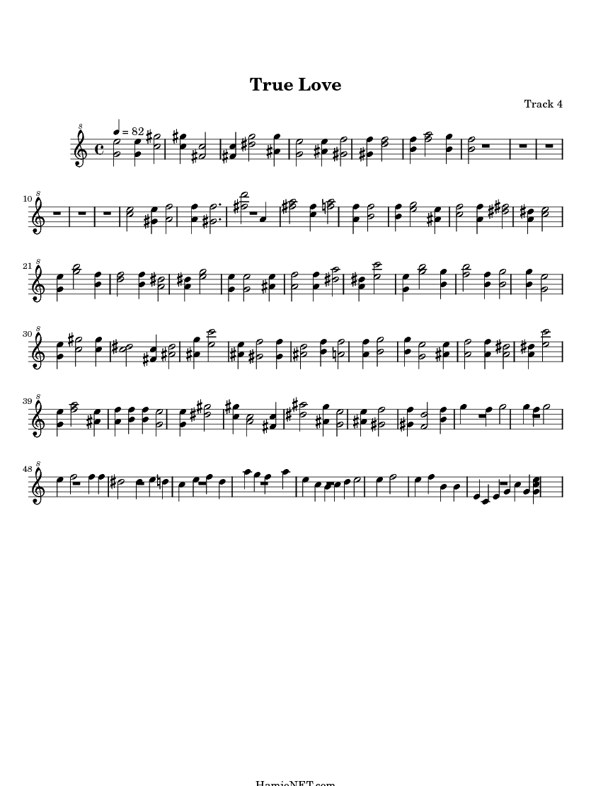 True Love Sheet Music - True Love Score • HamieNET.com