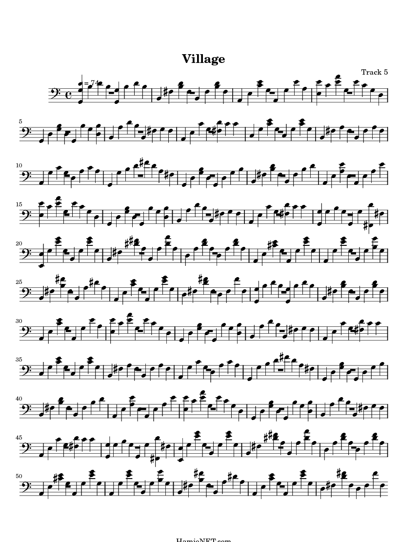 Village Sheet Music - Village Score • HamieNET.com