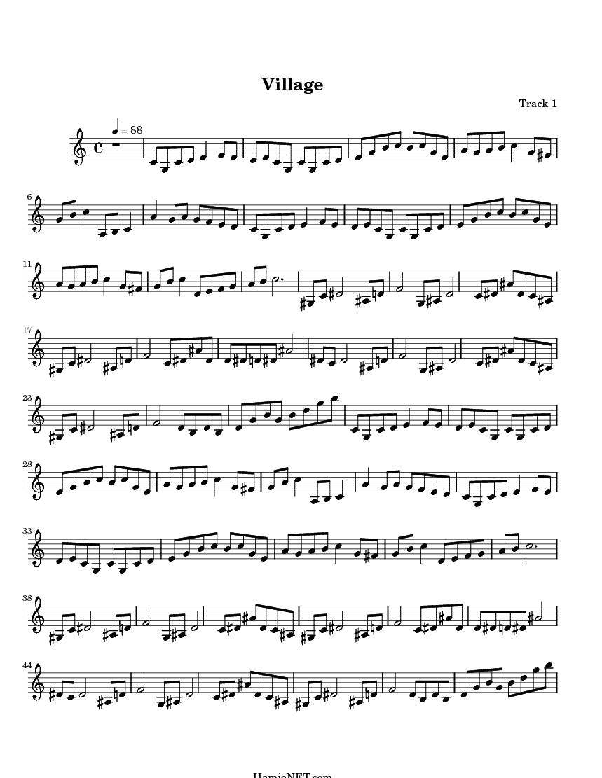 Village Sheet Music - Village Score • HamieNET.com