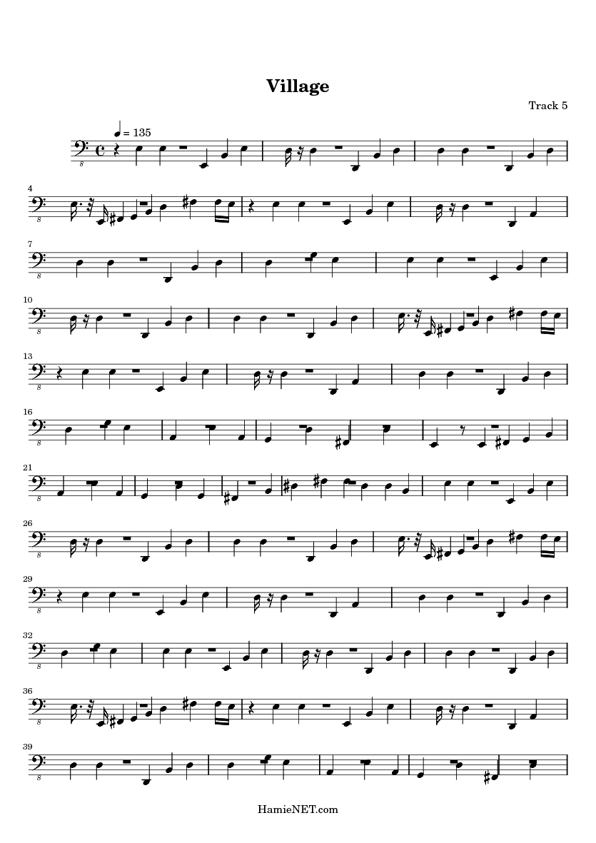 Village Sheet Music - Village Score • HamieNET.com