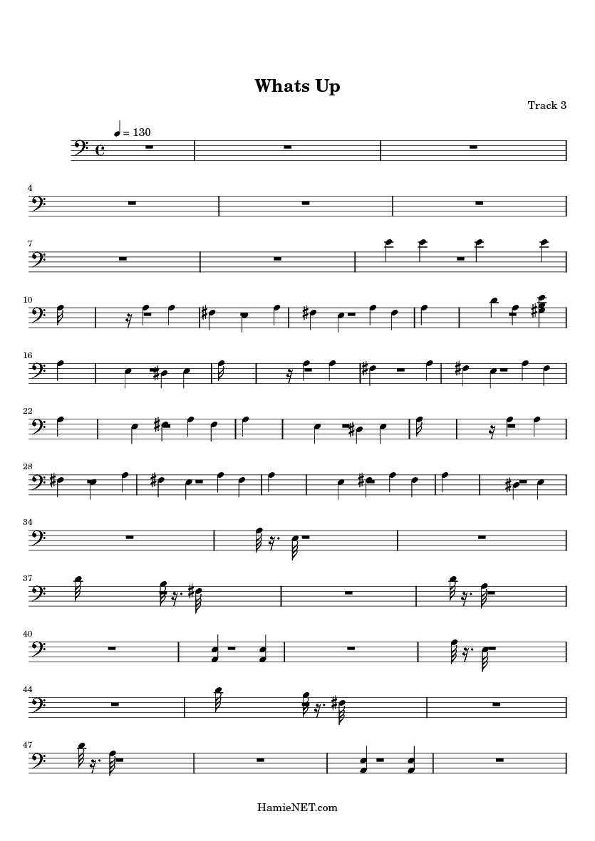 Whats Up Sheet Music Whats Up Score HamieNET