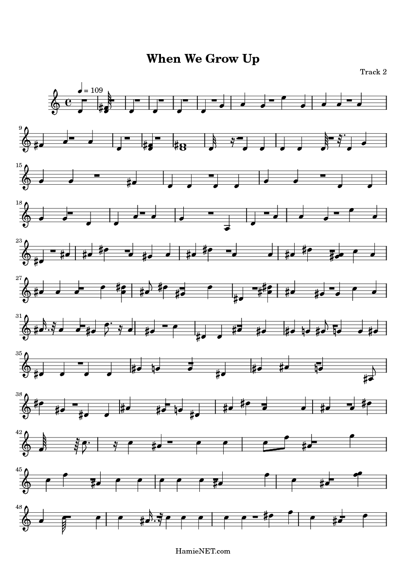 When We Grow Up Sheet Music - When We Grow Up Score • HamieNET.com
